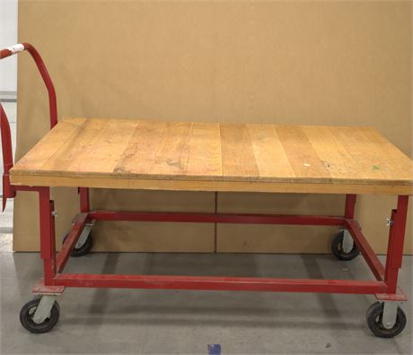 Corteva Equipment Sales - Qty 8 Red Handled Work Height Platform Carts ...